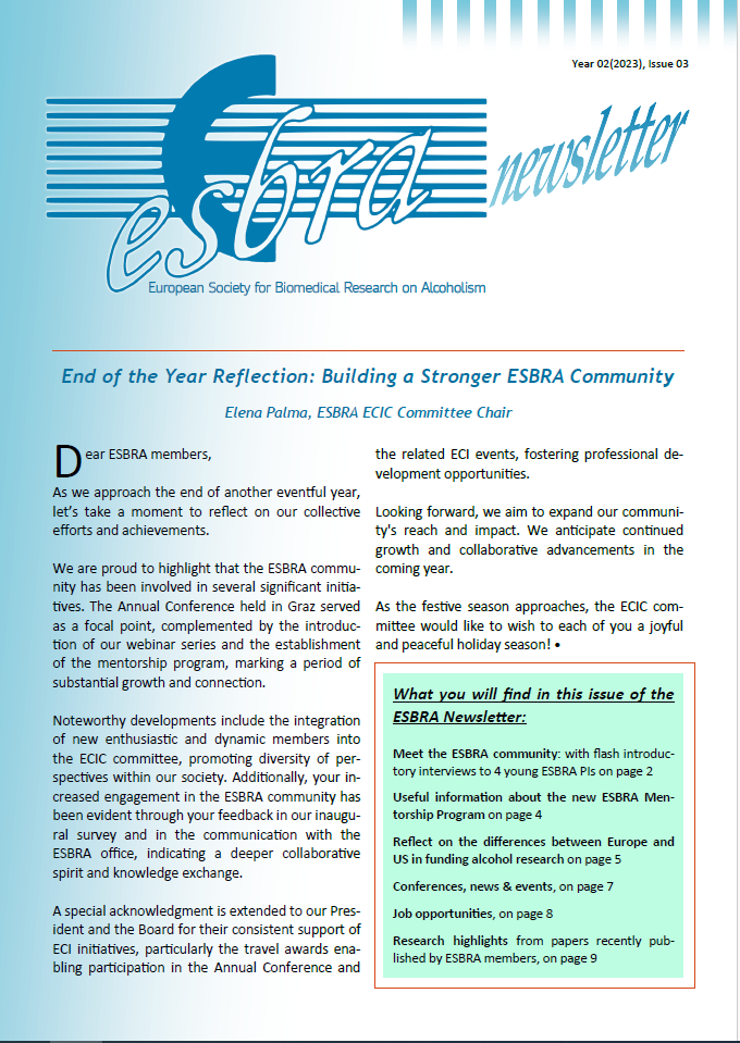 ESBRA – European Society for Biomedical Research on Alcoholism